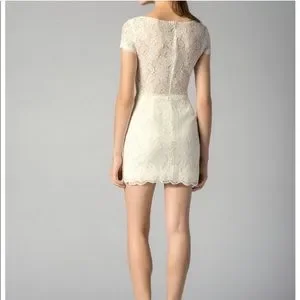 Watters | Dresses | Cream Lace Sheer Dress With Liner | Poshmark